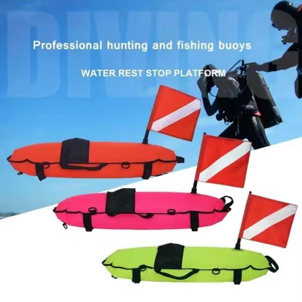 Quality 210D Nylon Surface Marker Buoy PVC Inflatable Spearfishing Floats And Buoys With Dive Flag for sale