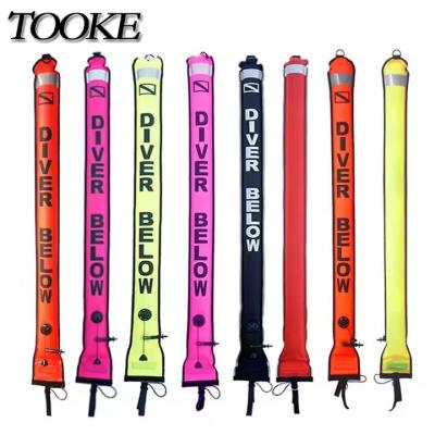 China Two Tone Reflective Scuba Diving Marker Buoys Portable For Diving Emergency Signaling for sale