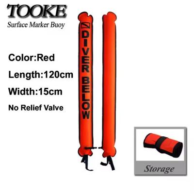 China Bright Orange Closed Bottom Diving Surface Marker Buoy For Drifting Snorkeling for sale