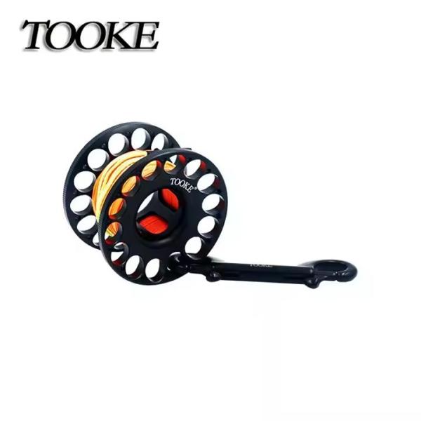 Quality 30M Aluminum Retractable Dive Reel With Black Stainless Steel Bolt Snap for sale