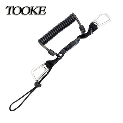 China Safety Flexible Quick Release Scuba Diving Coil Lanyard For Underwater Gear Accessories for sale