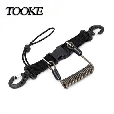 China Anti Drop Safety Spring Coil Tool Diving Lanyard For Underwater Swimming Surfing for sale