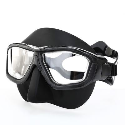 China Customized Large View Comfortable Low Volume Snorkeling Free Diving Mask For Underwater Deep Sea for sale