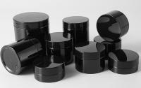 China Drip Proof 50ml 100ml Bulk Containers For Cosmetics Solid Black Color for sale