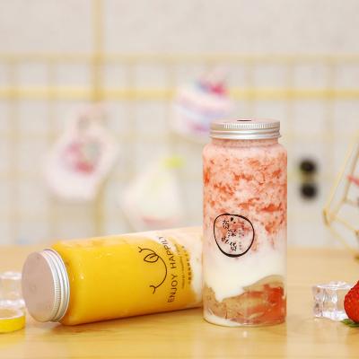 China Modern Milk Tea Bottles with Handle Clear PET Plastic Customizable Color for sale