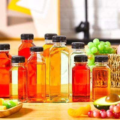 China Modern Square Round Plastic Bubble Tea Jugs With Handle Leak Proof Lid 120ml-500ml Capacity for sale