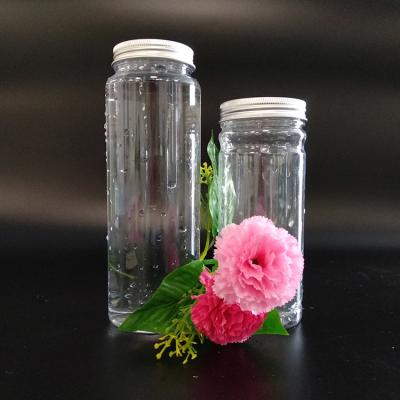 China Reusable 1000ml Clear Leak Proof Plastic Boba Tea Bottle With Screw On Lid for sale