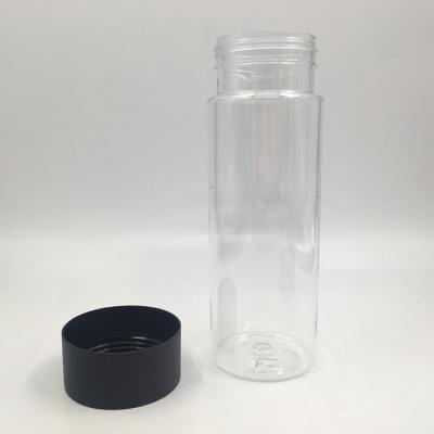 China 250ml Square Round Plastic Milk Tea Bottles With Screw On Lids for sale