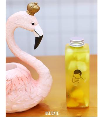 Cina Moderne bottiglie a prova di perdite quadrate e rotonde di succo di tè al latte con manico in vendita