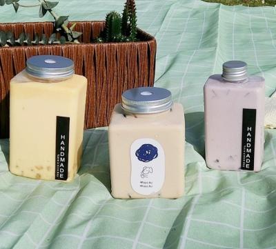 Cina Moderne bottiglie a prova di perdite quadrate e rotonde di succo di tè al latte con manico in vendita