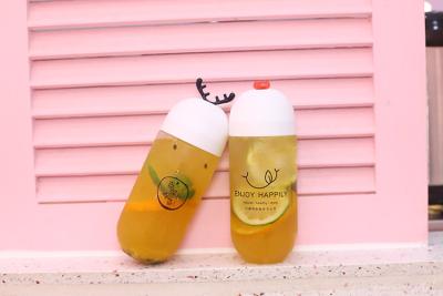China Leakproof Plastic Milk Tea Bottles With Screw On Lid for sale