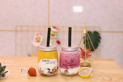 China Screw-on Lid Milk Tea Bottles For Juice Clear Packaging In Bulk for sale