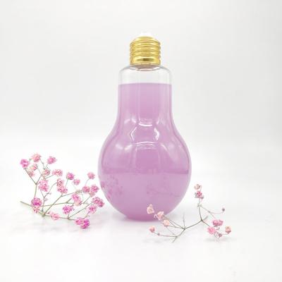 China Robust Lamp Bulb Shaped Plastic Bottle Light Bulb Drinking Bottles Pet Juice Milk Bottle in Demand for sale