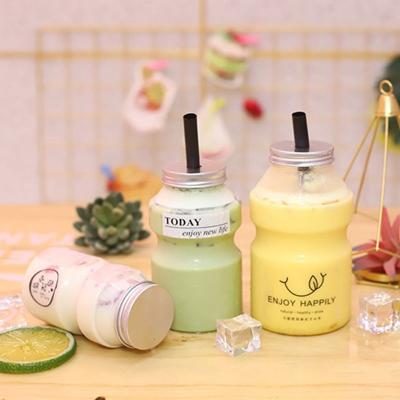 China Convenient Medium Milk Tea Bottles With Screw On Lid 0.5kg Capacity for sale