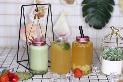 China Medium Milk Tea Bottles Leak-proof Square Round Design For Convenient Handling for sale