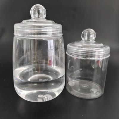 China Plastic Lid Plastic Jar Containers Transparent Design Customization Offered Great Packaging Storage and Display Purposes for sale