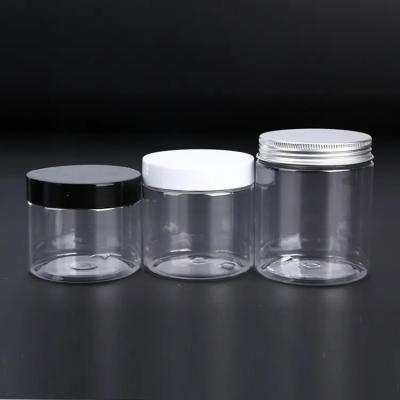 China New Stock Arrivals Plastic Honey Jars Airtight Plastic Jar Transparent Plastic Jars with Lids Custom Label for sale