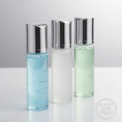 China Clear Artificial Moisturizer Bottles Featuring Plastic UV Electroplated Cap Offering Durable Leak Proof Packaging for Cosmetic for sale
