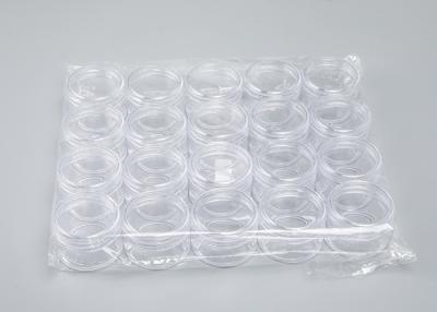 China 5g 30g Cosmetic Sample Container With Screw Cap Lid Plastic Round for sale