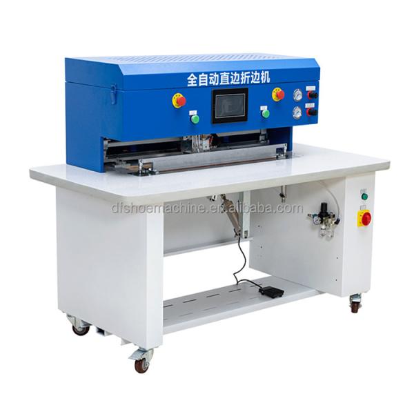 Quality Automatic PU Leather Straight Line Border Edge Hot Melt Gluing Folding Machine for Bag Notebook Pocket for sale