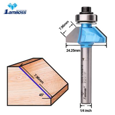 China Woodworking Router Bit Lamboss 45 Degrees Chamfer Bit With Bearing For Wood Milling Cutter for sale