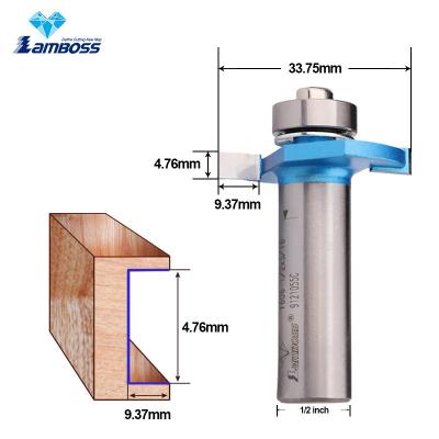 China Lamboss "T" Type Bit With Bearing For Woodworking Two Flush Cutting Router Bit for sale
