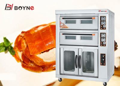 China Bakkerij Professioneel Dubbel Dek Vier Dienbladen Elektrisch Oven With Proffer Commercial Kitchen Te koop