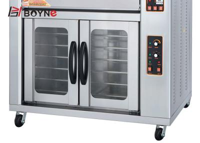 China Bakkerij Professioneel Dubbel Dek Vier Dienbladen Elektrisch Oven With Proffer Commercial Kitchen Te koop