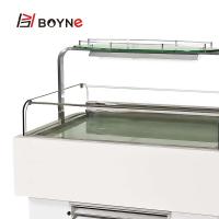 China Double Sided Open Cake Display Case 220V 900-1800mm Commercial Freezer for sale