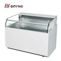 China Double Sided Open Cake Display Case 220V 900-1800mm Commercial Freezer for sale