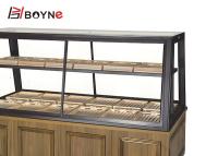 China Two Side Opened Bakery Pastry Display Case 1500mm Wooden Base Cabinet for sale