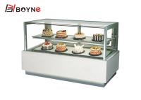 China 2 Layer Marble Base Dessert Showcase Refrigerator 900mm LED Lighting Cake Display for sale