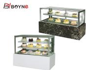 China 2 Layer Marble Base Dessert Showcase Refrigerator 900mm LED Lighting Cake Display for sale