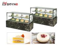 China 2 Layer Marble Base Dessert Showcase Refrigerator 900mm LED Lighting Cake Display for sale