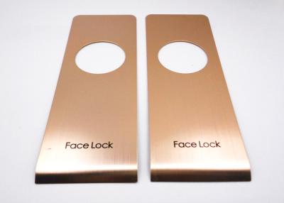 China Arcade Metal Stamping Parts , Stamped Metal Parts Door Lock Panel Brushed for sale