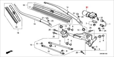 China 2006- Year OE NO. 76505-SWA-A01 Front Power Windshield Wiper Motor for HONDA CRV RE for sale