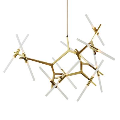 China Black Gold Modern Art Pendant Light Aluminum 6 10 14 20 heads for Dinning Room Living for sale