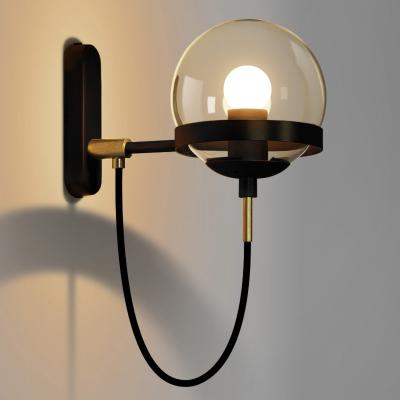 China Industrial Vintage Glass Hotel Bedroom Wall Bedside Lamp for sale