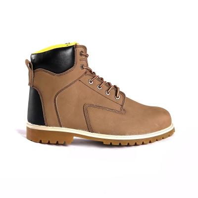 Cina Pelle di mucca marrone Goodyear Scarpe da lavoro e di sicurezza Sulla superiore di gomma Funzione protettiva personalizzata per tutte le stagioni in vendita
