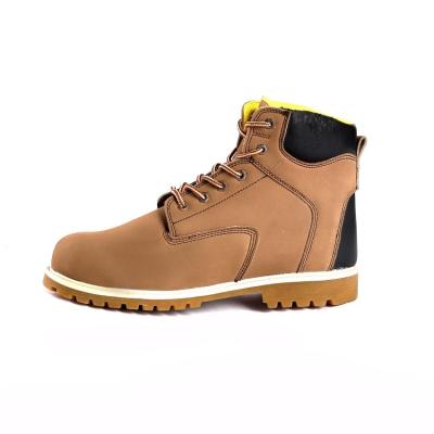 Cina Pelle di mucca marrone Goodyear Scarpe da lavoro e di sicurezza Sulla superiore di gomma Funzione protettiva personalizzata per tutte le stagioni in vendita