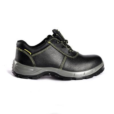 Cina Calzature in acciaio nero a gambe in pelle a maglia Lace up / Slip resistent PU sole Scarpe da sicurezza da uomo in vendita