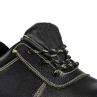 Cina Calzature in acciaio nero a gambe in pelle a maglia Lace up / Slip resistent PU sole Scarpe da sicurezza da uomo in vendita