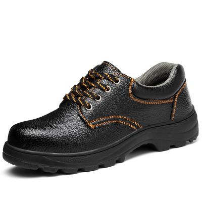 Cina Gaomi Shengjie Scarpe da lavoro in cuoio in rilievo in nero a punta di acciaio Scarpe di sicurezza a prova di foratura in vendita