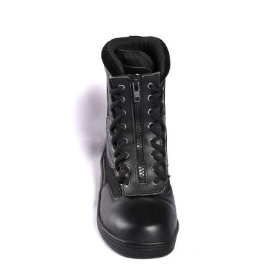 Waterproof Steel Toe Footwear Anti Slip PU Sole Lace Up Work Boots Black Color Man Safety Shoes