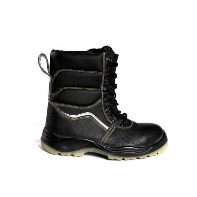 China Absorventes de choque Couro de vaca dividido Oxford High Cut Steel Toe Boots Lace Up Safety Shoes for sale