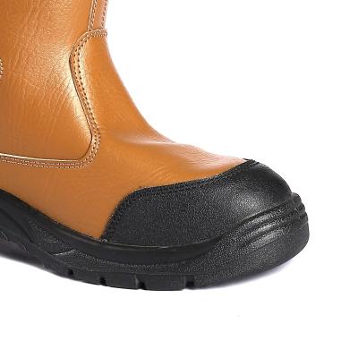 Cina Giallo Color Lace up Anti Slip Cut Steel Toe Split Cow Leather PU Sole Scarpe di sicurezza in vendita