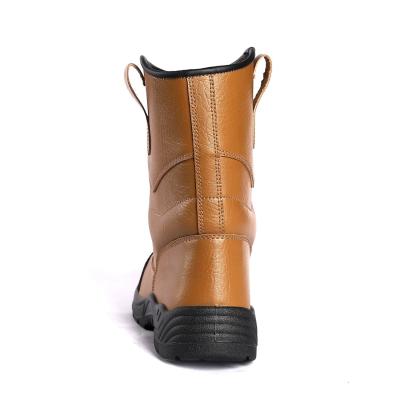 Cina Giallo Color Lace up Anti Slip Cut Steel Toe Split Cow Leather PU Sole Scarpe di sicurezza in vendita