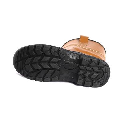 Cina Giallo Color Lace up Anti Slip Cut Steel Toe Split Cow Leather PU Sole Scarpe di sicurezza in vendita