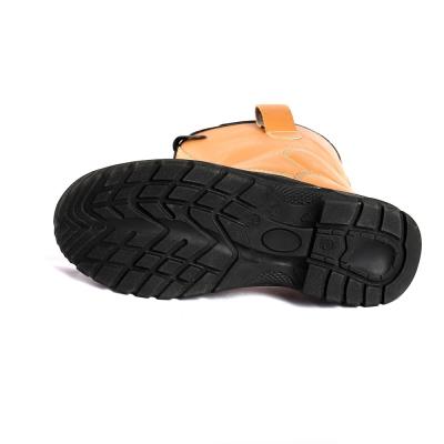Cina Shockproof pelle gialla alta top stivali di sicurezza di acciaio Protezione dita PU Sulla di acciaio in vendita