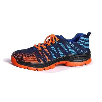 China Fábrica Shengjie Directo Laranja Sapatos de Trabalho Fly Trico Sport Ox Tendão Sola de Alta Qualidade Flywoven Chaves de Segurança à venda
